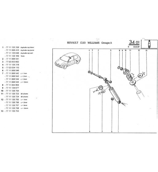 Suspension Gr.A R5 Gt Turbo BILSTEIN Motorsport Renault Sport Clio