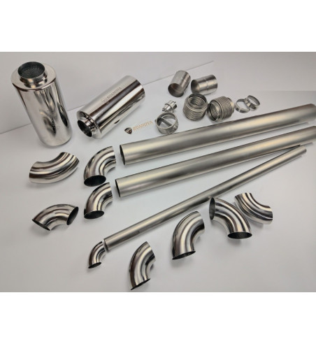 TITANIUM exhaust Elbow 90º 45mm 76mm 89mm 3" 3.5" thickness 1mm Escape ...