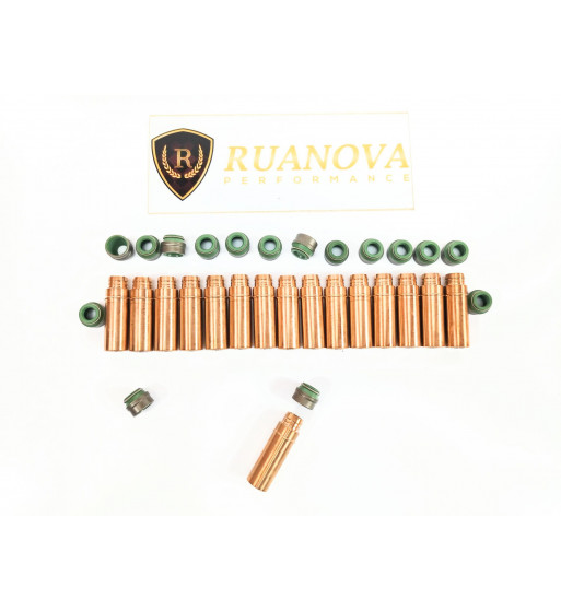 Beryllium copper Valve guides + Viton seals for Renault F7R / F7P